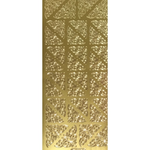 Starform Sticker Sheet 4 x 9 Inch Corners 6 1018 Gold